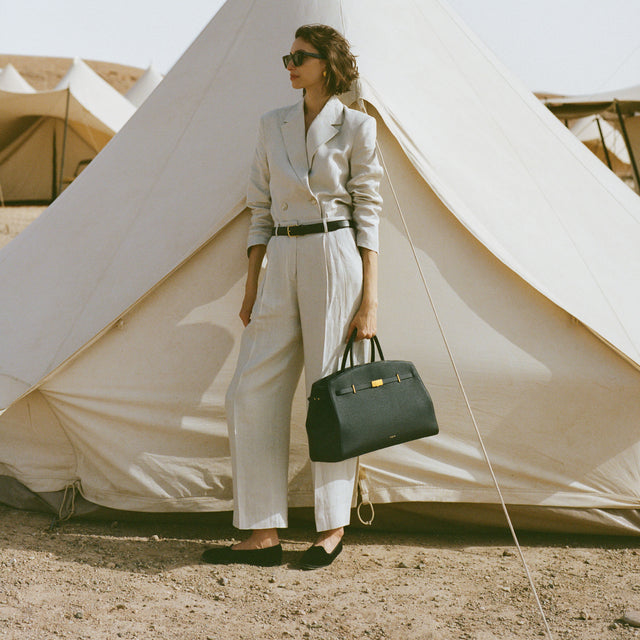 The Hudson | Black Small Grain | DeMellier